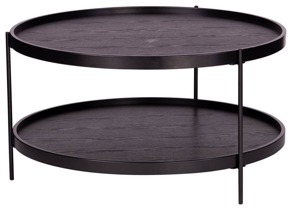 Vestal Round Farmhouse Style Cocktail Table - Transitional - Coffee ...
