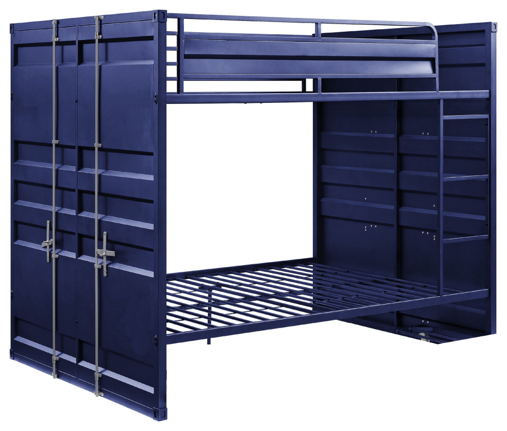 Benzara BM214907 Industrial Full Size Bunk Bed With Recessed Panel ...