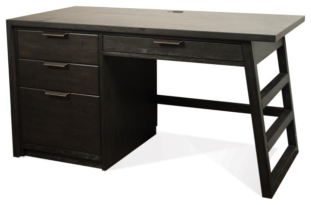 Riverside Furniture Perspectives Single Pedestal Desk - Transitional ...