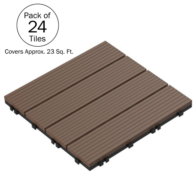 6-Pack Wood Plastic Composite Interlocking Deck Tiles Outdoor Flooring ...
