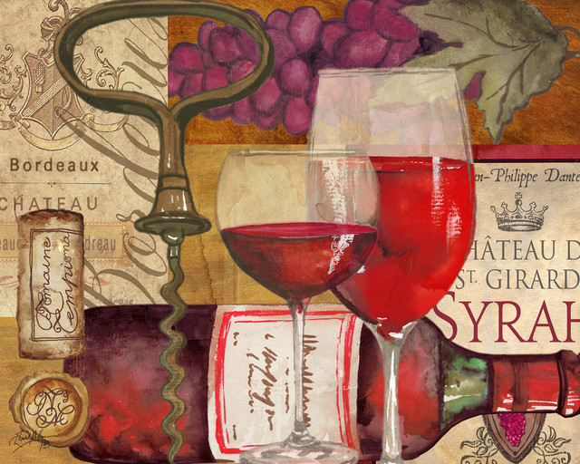 Wine Collage II, 24x16 - Contemporary - Prints And Posters - by South ...
