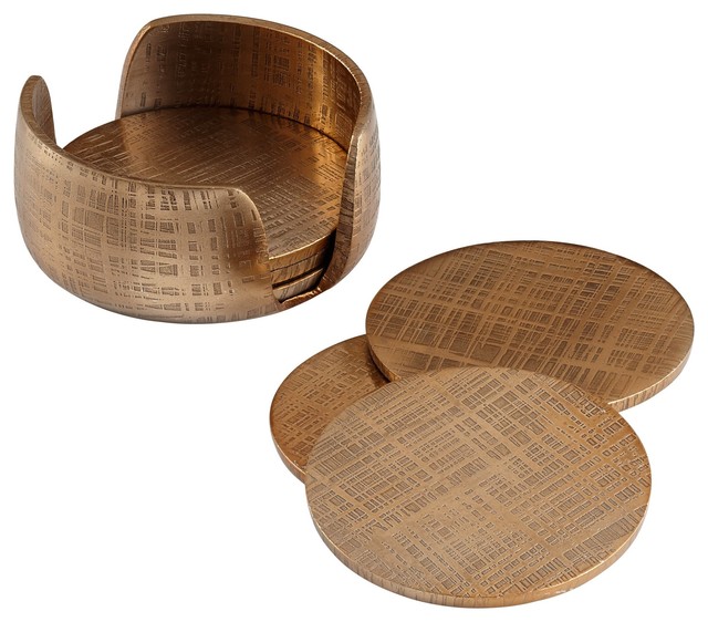 Cyan Gold Coasters - Contemporary - Coasters - by Better Living Store ...