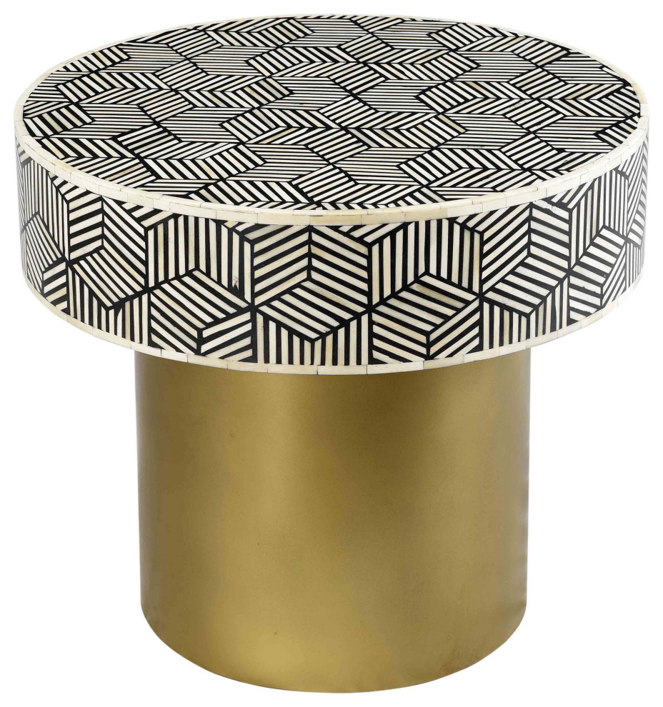 Bone Inlay Accent Table, Side Table - Contemporary - Side Tables And ...