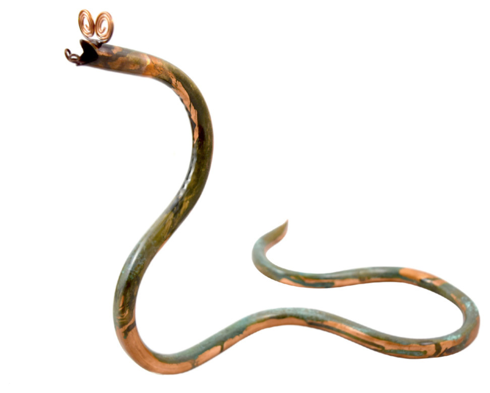 Handcrafted Whimsical "Copper-Head" Garden Snake - Contemporary ...