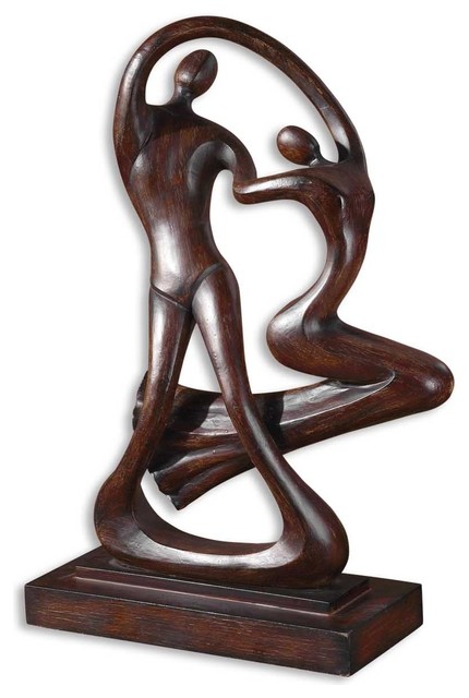 Uttermost Ballroom Dancers Statue in Distressed Chestnut Brown ...