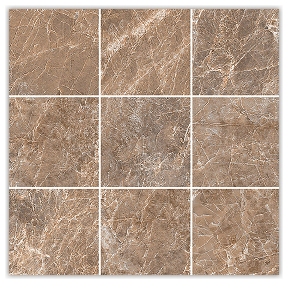 Mira Brown Matte 2x2 Porcelain Mosaic, 12x12 - Traditional - Mosaic ...