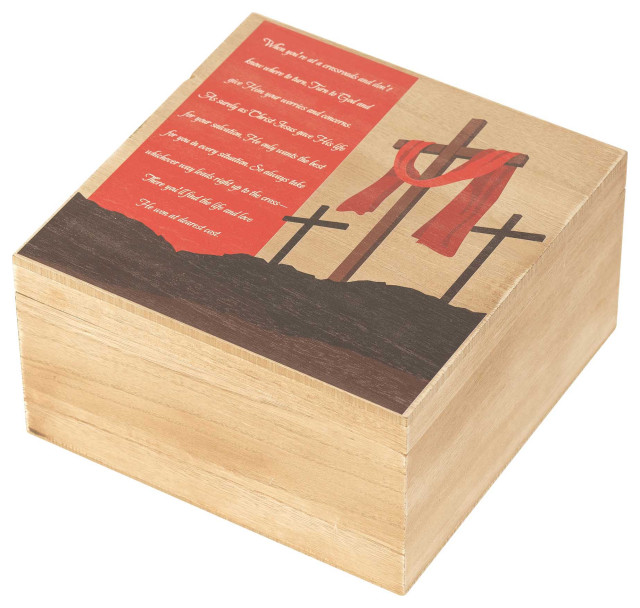 Wood Box, Three Crosses Crossroads - Contemporary - Decorative Boxes ...
