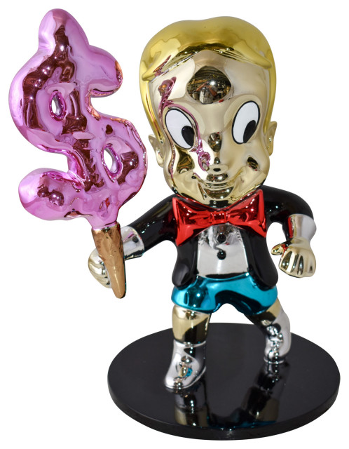 Cartoon Monopoly Girl with Money Cotton Candy Resin Statue 12" x 10" x ...