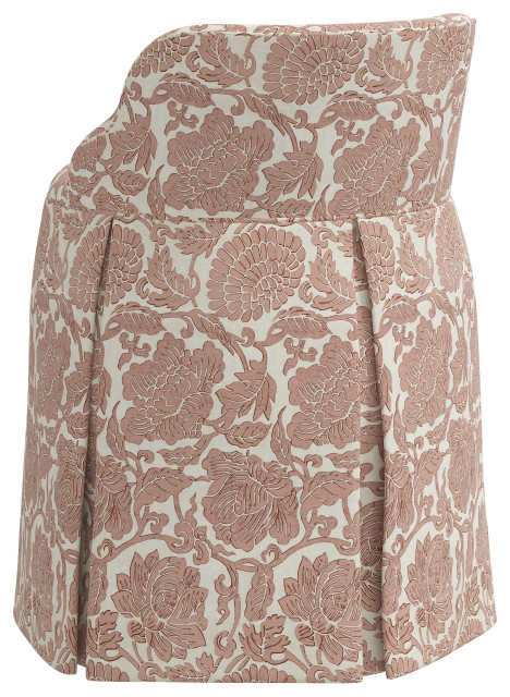 Skirted Vanity Chair, Japanais Dusty Pink, One Size - Traditional ...