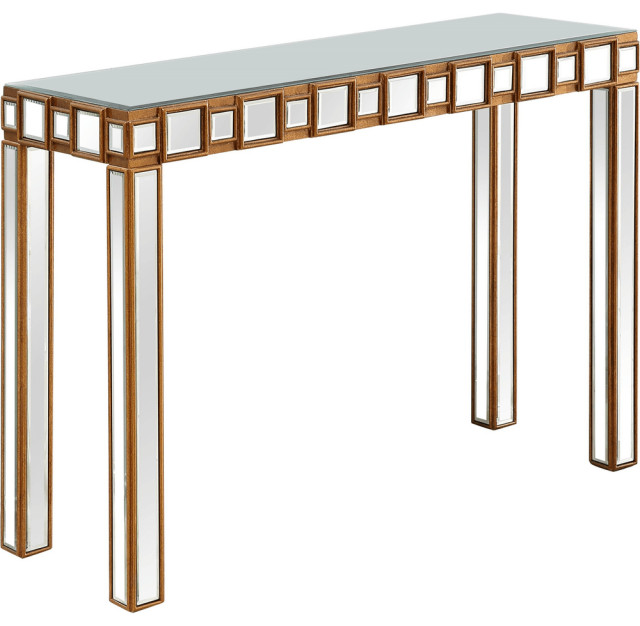 Square Reflective Mirror Console Table - Contemporary - Console Tables ...