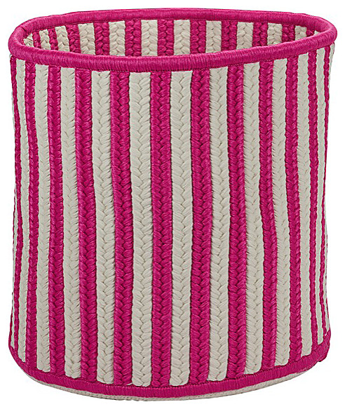 Baja Stripe Basket - Magenta 14"x14"x12" , Round, Braided - Contemporary - Baskets - by Kolibri ...