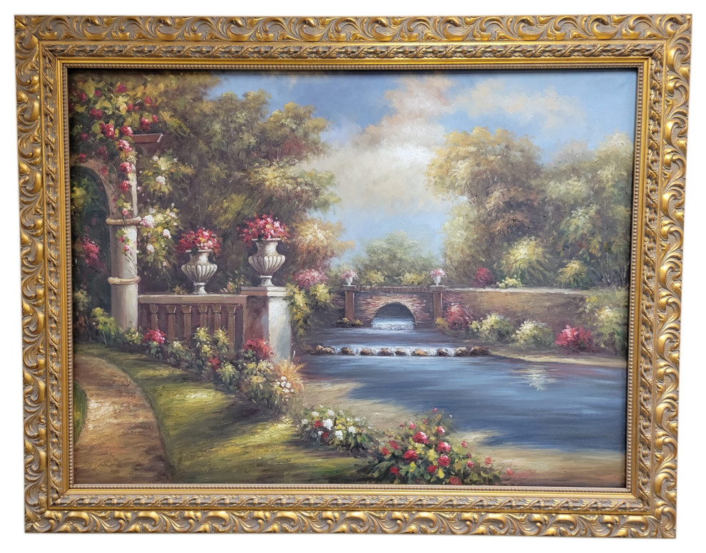 Bari River Overpass Bridge Painting - Traditional - Prints And Posters ...