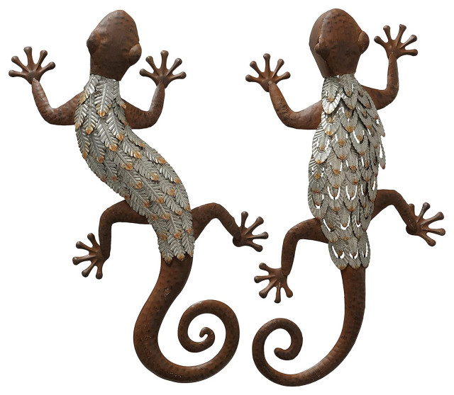 Rustic Lizard Wall Art Sculpture - Contemporary - Outdoor Wall Art - by ...