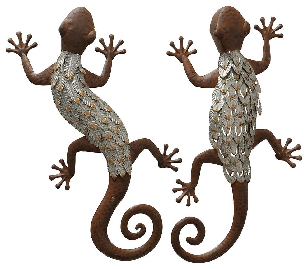 Rustic Lizard Wall Art Sculpture - Contemporary - Outdoor Wall Art - by ...