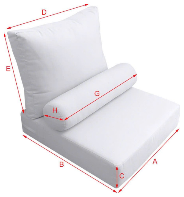 Knife Edge Large 26x30x6 Outdoor Deep Seat Back Rest Bolster Cover ONLY ...