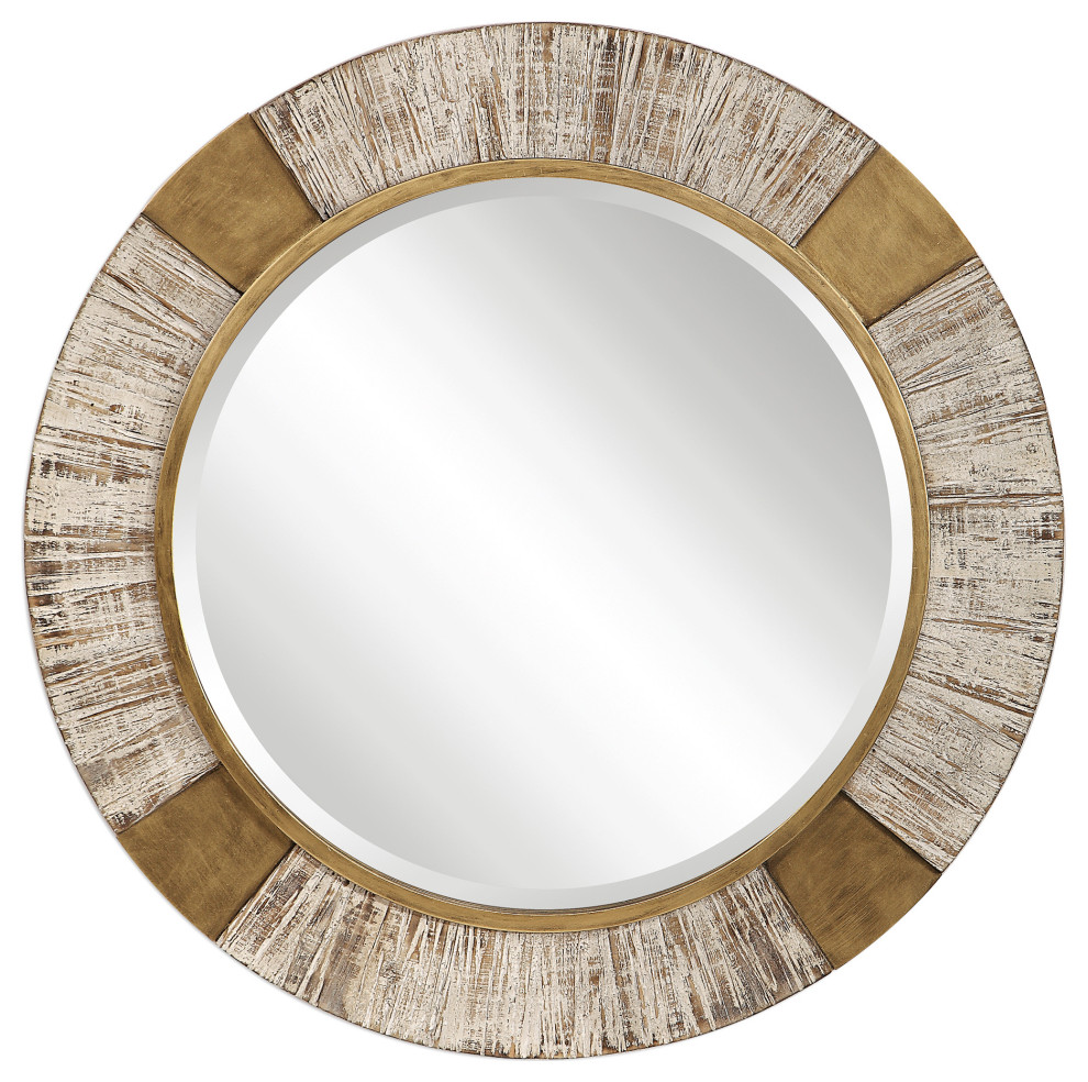 Uttermost Reuben Gold Round Mirror - Farmhouse - Wall Mirrors - by ...