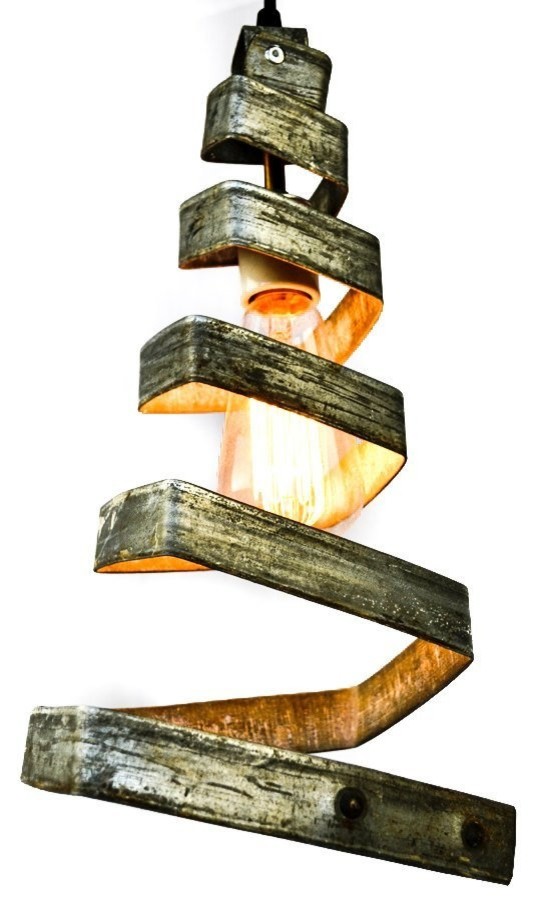 Wine Barrel Ring Pendant Light - Pyramidal - Made from CA wine barrels ...
