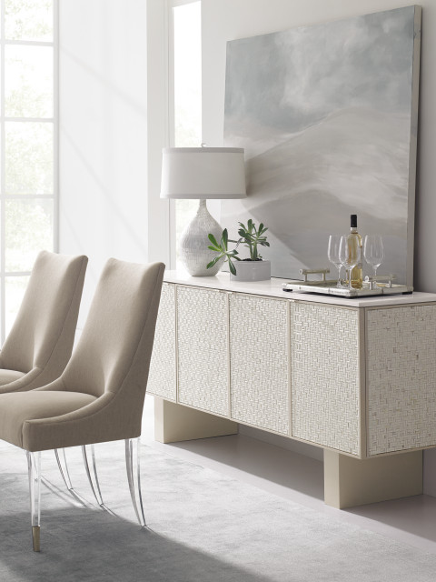 Bomb-Shell 4-Door Buffet With Pearl Shell - Beach Style - Buffets And ...