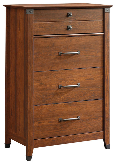 Country Vertical Dresser, 4 Drawers With Round & Curved Pulls ...