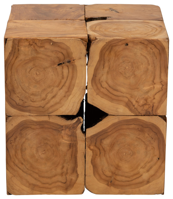 Kamilla Natural Brown Teak Root End Table - Rustic - Side Tables And ...