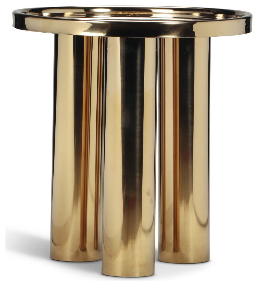 Eclat Sofia Polished End Table Polished Gold - Modern - Side Tables And ...