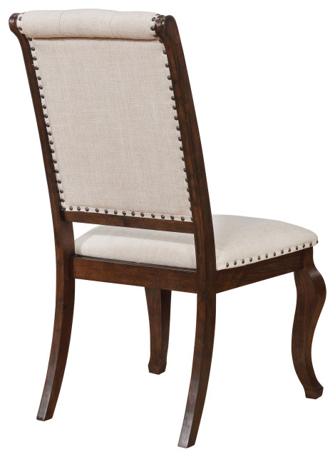Brockway Tufted Dining Chairs Cream and Antique Java, Set of 2 - Traditional - Dining Chairs ...