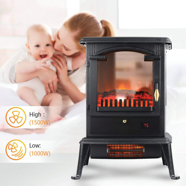 3 Sided Flame View Infrared Heater Stove - Space Heaters - by Almo ...