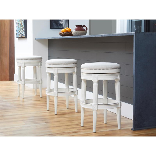 New Ridge Home Goods Chapman 31" Backless Wood Bar Height Swivel Stool ...