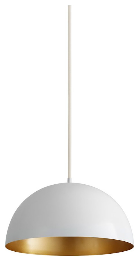 Oxygen Lucci 16" 1-Light LED Pendant 3-20-650, White/Industrial Brass ...