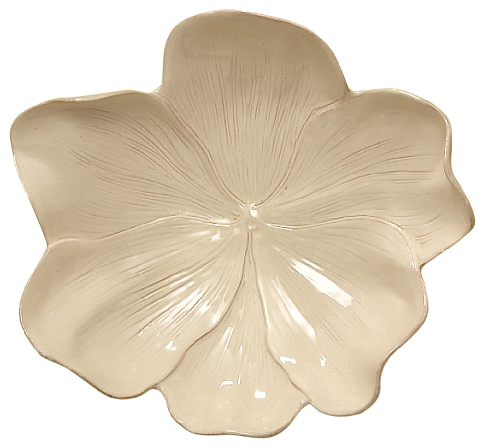 Magnolia Platter, Ivory, Large - Contemporary - Decorative Plates - by ...