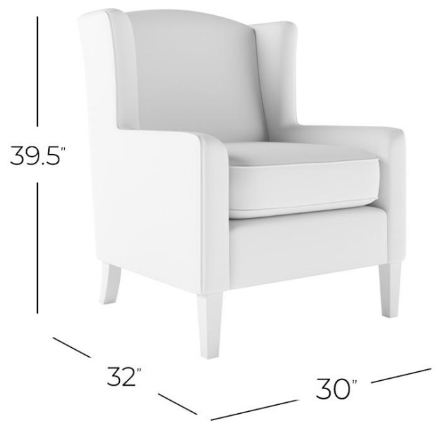 Thompson Traditional Classic Wingback Upholstered Accent Chair, Beige ...