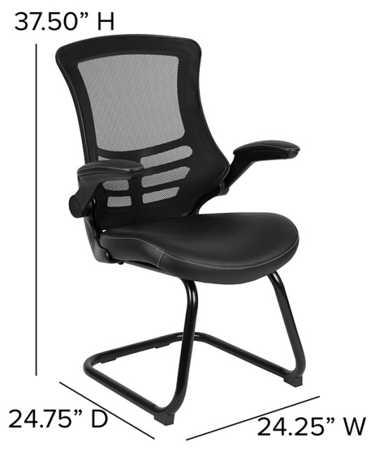 Black Mesh/Leather Side Chair - Contemporary - Office Chairs - by ...