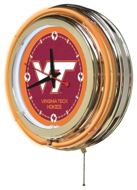 Virginia Tech Neon Clock - Contemporary - Wall Clocks - by Holland Bar ...