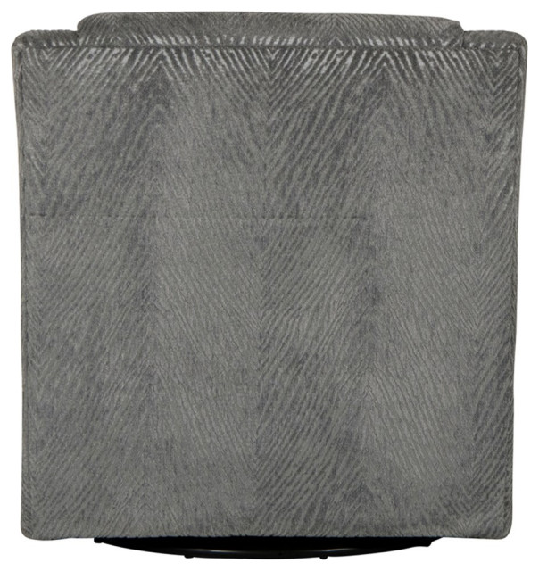Catnapper Jefferson Swivel Accent Chair in Gray Polyester Fabric ...