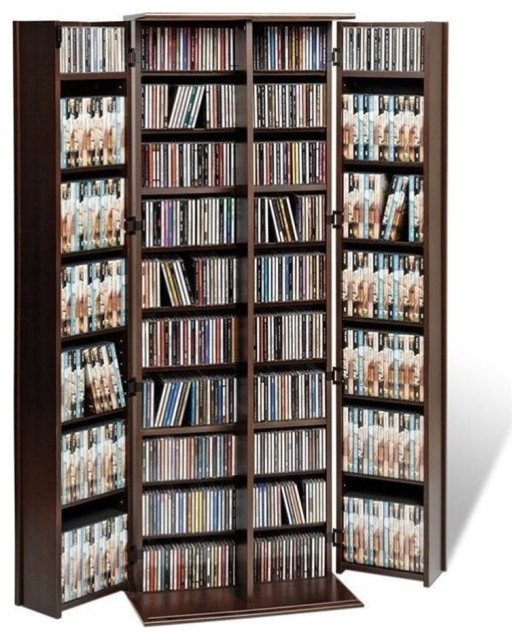 Atlin Designs Modern Wood 64" Large Style Deluxe Media Cabinet in ...