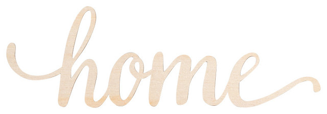 Home Script Wood Cut Sign, 24"x8" - Contemporary - Novelty Signs - by ...