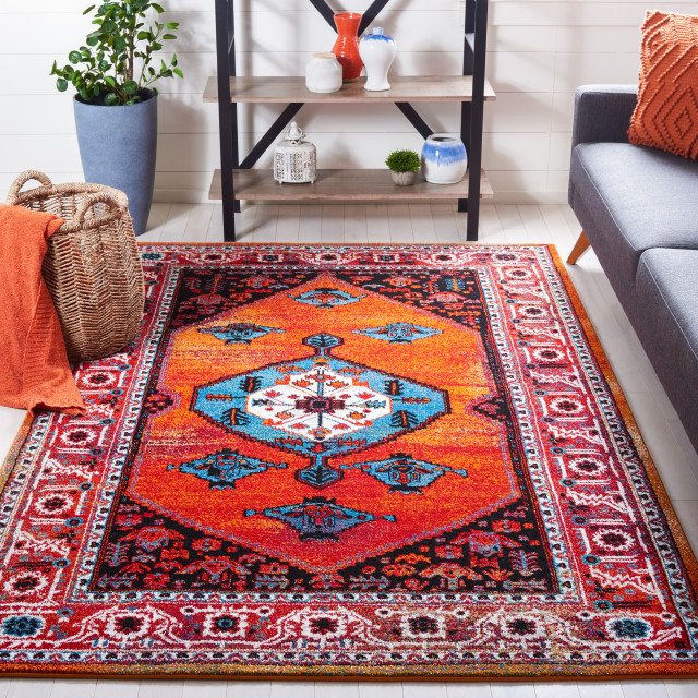 Safavieh Vintage Hamadan Vth262Q Traditional Rug, Red/Blue, 9'x12 ...