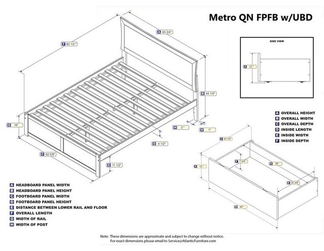 AFI Metro Twin Solid Wood Bed with Storage Drawers in Espresso, Queen ...