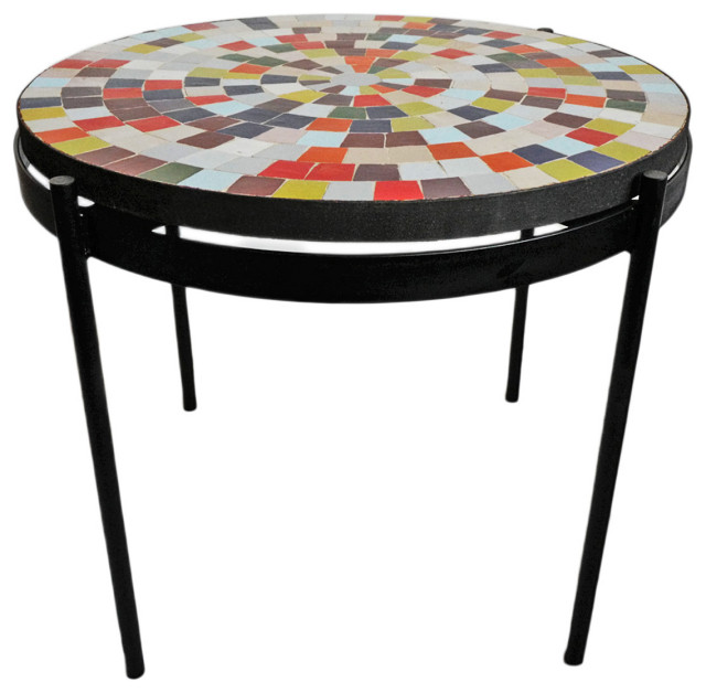 Outdoor Multi Color Mosaic Side Table - Contemporary - Outdoor Side ...
