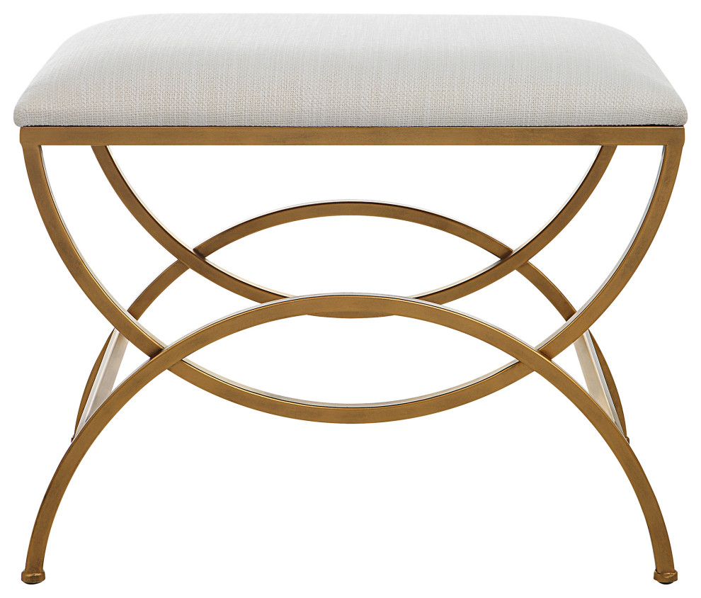 Accent stool, Antique Brushed Brass Finish - Contemporary - Vanity ...