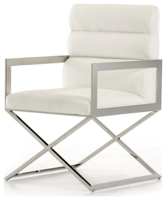 Nik Modern White Leatherette Dining Chair, Set of 2 - Contemporary ...