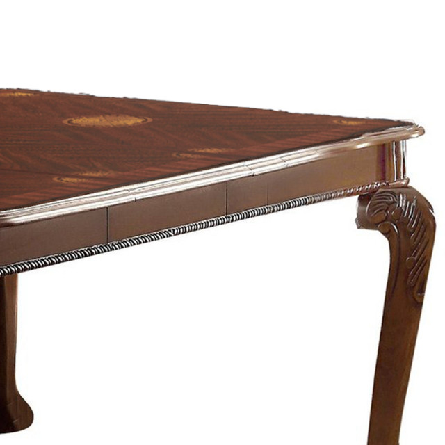 Benzara BM219908 Wooden Extendable Leaf Dining Table, Cabriole Legs ...