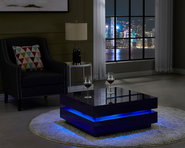 Artiva La Villino II Modern Euro Blue Coffee Table With Multi-Colors ...