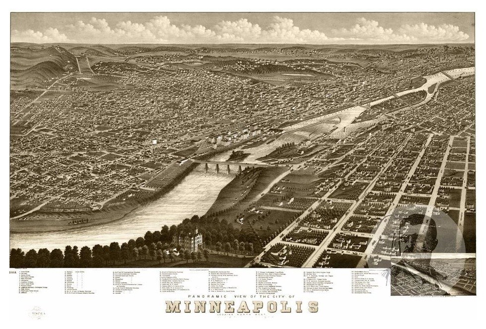 Giclée Prints Kansas Map 1879 Hiawatha Historic Birds Eye View Vintage ...