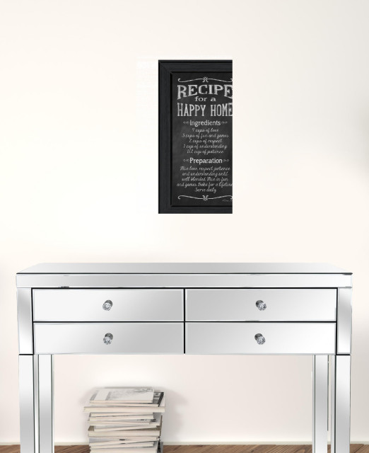 Recipe For A Happy Home 2 Black Framed Print Wall Art - Contemporary ...