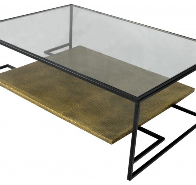 Modern Black and Gold Glass Coffee Table - Contemporary - Coffee Tables ...