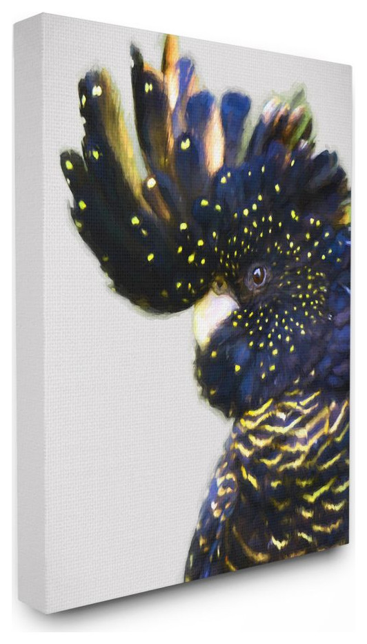 Parrot Portrait Blue Yellow Dotted Feather Bird, 1-Piece, 16x20, 30 x ...