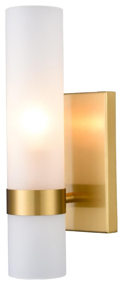Modern Gold Wall Sconce Glass Wall Light Fixture - Transitional - Wall ...