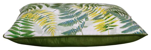 Fern Forest Green/Yellow Tropical Throw Pillow, 14