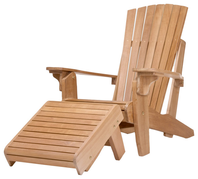 Teak Footstool / Leg Rest Adirondack - Transitional - Outdoor ...